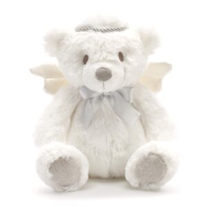 demdaco angel bear with silver crown soft white children's plush stuffed animal