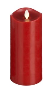 ganz luxurylite home decor flameless led wax pillar candle 3 x 8- red