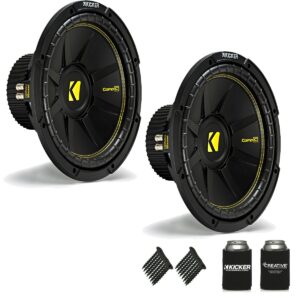 kicker cwcd124 compc 12" subwoofers bundle dual 4-ohm voice coil