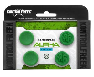 kontrolfreek gamerpack alpha for playstation 4 (ps4) controller | performance thumbsticks | 2 low-rise concave, 2 low-rise | green