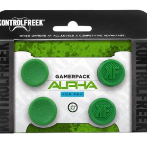 KontrolFreek GamerPack Alpha for PlayStation 4 (PS4) Controller | Performance Thumbsticks | 2 Low-Rise Concave, 2 Low-Rise | Green