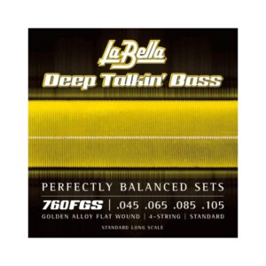 la bella 760fgs deep talkin' bass golden alloy flat wound - standard bass guitar strings