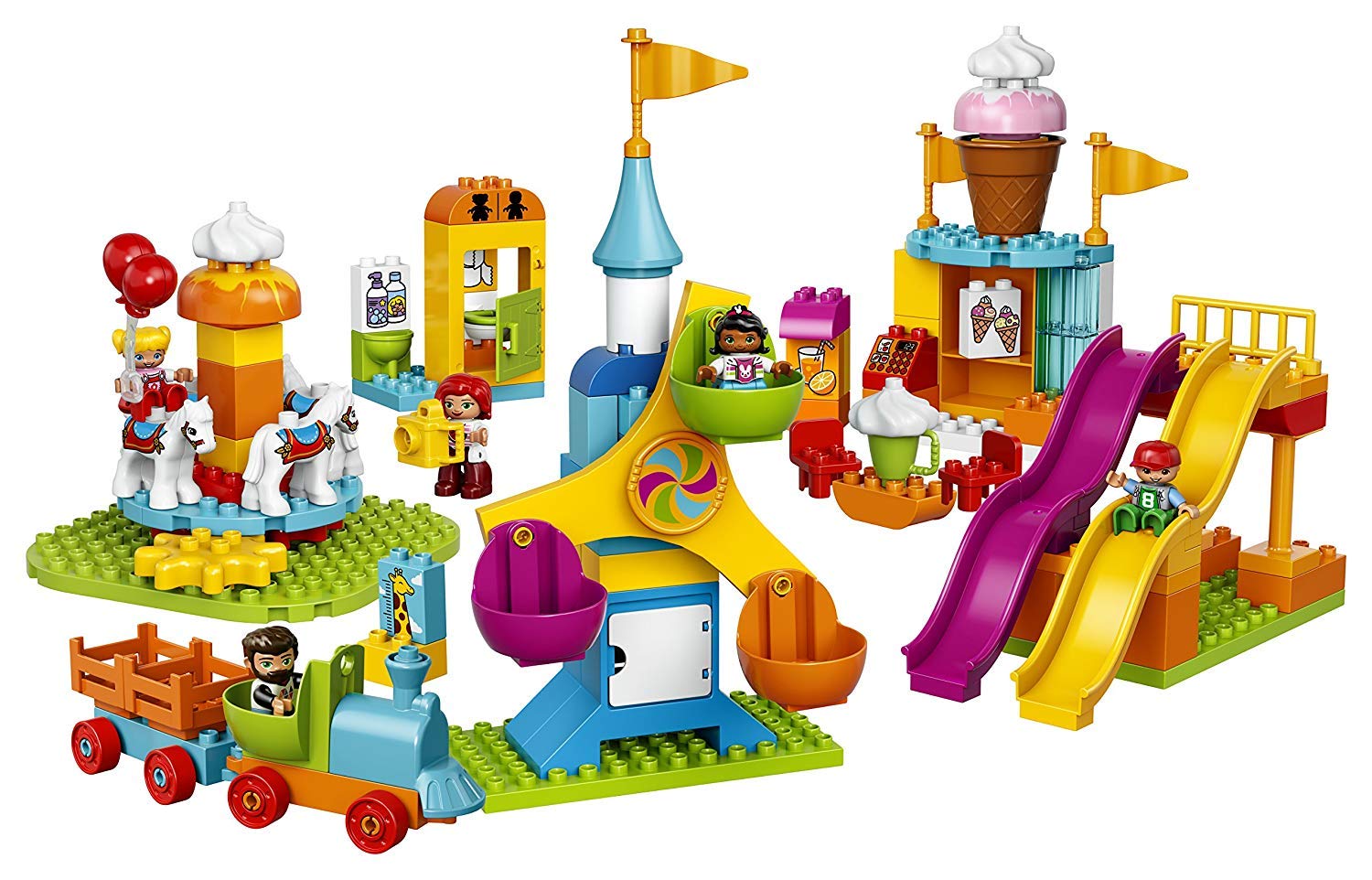 LEGO DUPLO Town Big Fair 10840 Role Play and Learning Building Blocks Set for Toddlers Including a Ferris Wheel, Carousel, and Amusement Park (106 pieces)