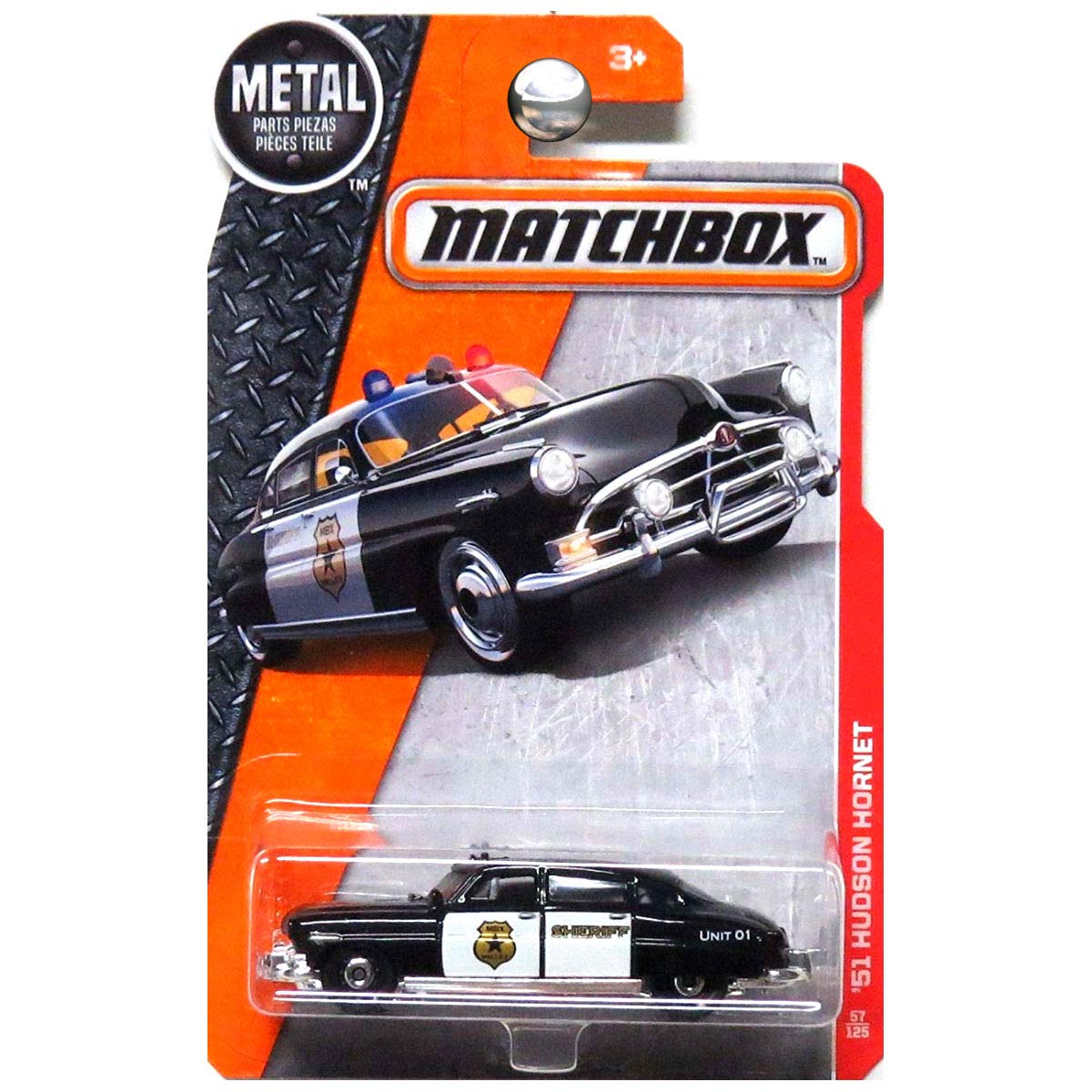 Matchbox 2016 MBX Heroic Rescue '51 Hudson Hornet (Police Car) 57/125, Black