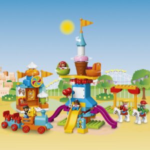 LEGO DUPLO Town Big Fair 10840 Role Play and Learning Building Blocks Set for Toddlers Including a Ferris Wheel, Carousel, and Amusement Park (106 pieces)