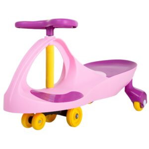 lil' rider wiggle car ride on toy – no batteries, gears or pedals – twist, swivel, go – outdoor ride ons for kids 3 years and up, m370049, large, pink