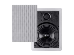 monoprice 2-way polypropylene in-wall speakers - 6.5 inch (pair) with paintable grille - aria series,white