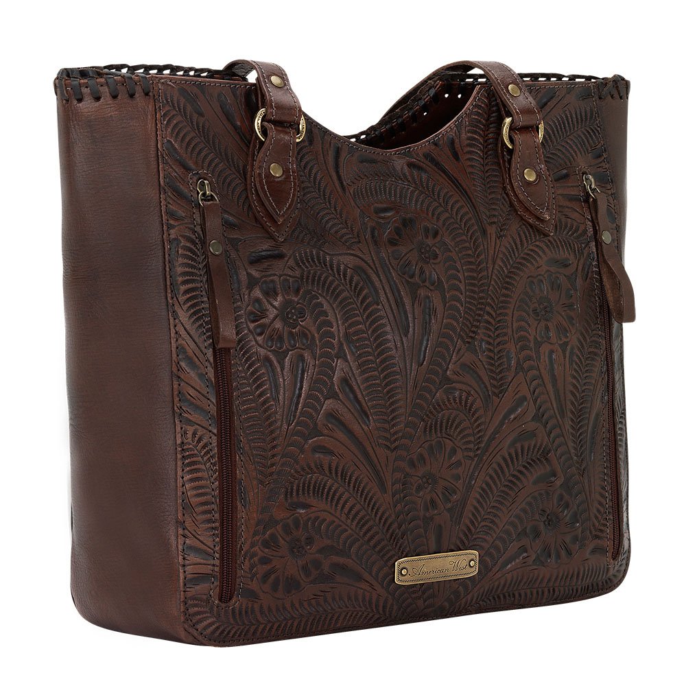 American West Ladies' Leather Concealed Carry Tote, Brindle Hair On, Annie's Secret