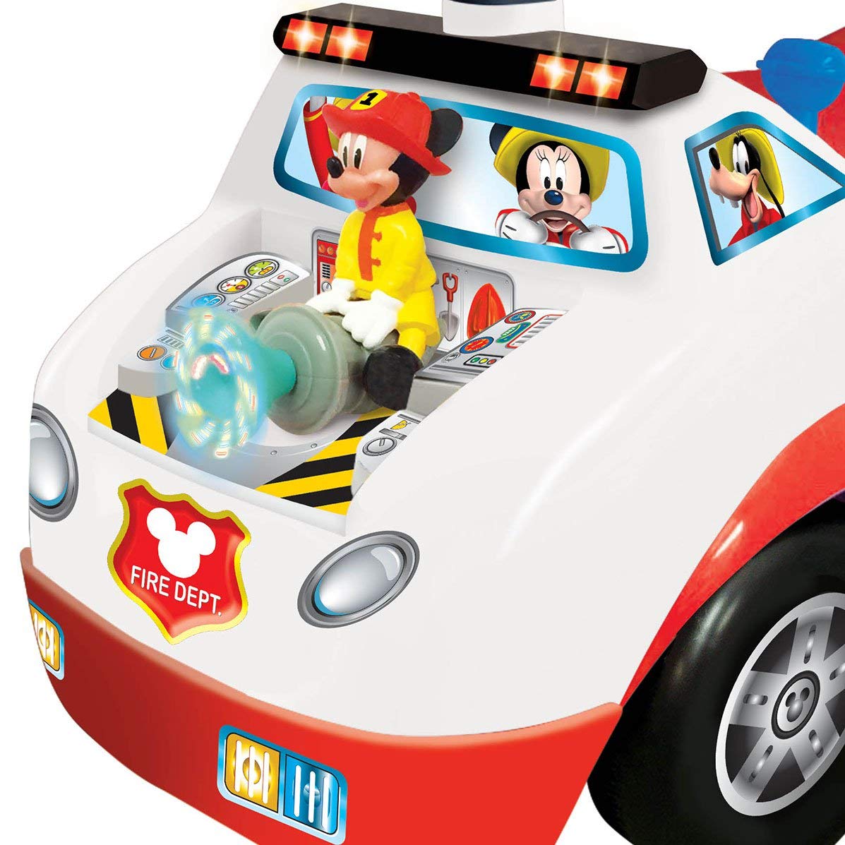 Kiddieland Disney Mickey Activity Fire Truck Ride-On, 12 months to 36 months, Large