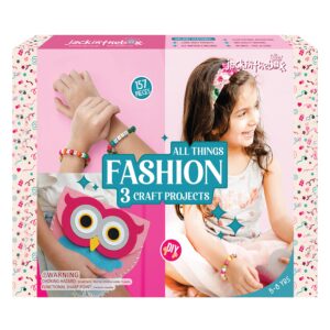 jackinthebox fashion themed art and craft kit for kids has 3 craft projects in 1 box, bring out the fashionista in the little one, and make the best gift for ages 5 6 7 8 years