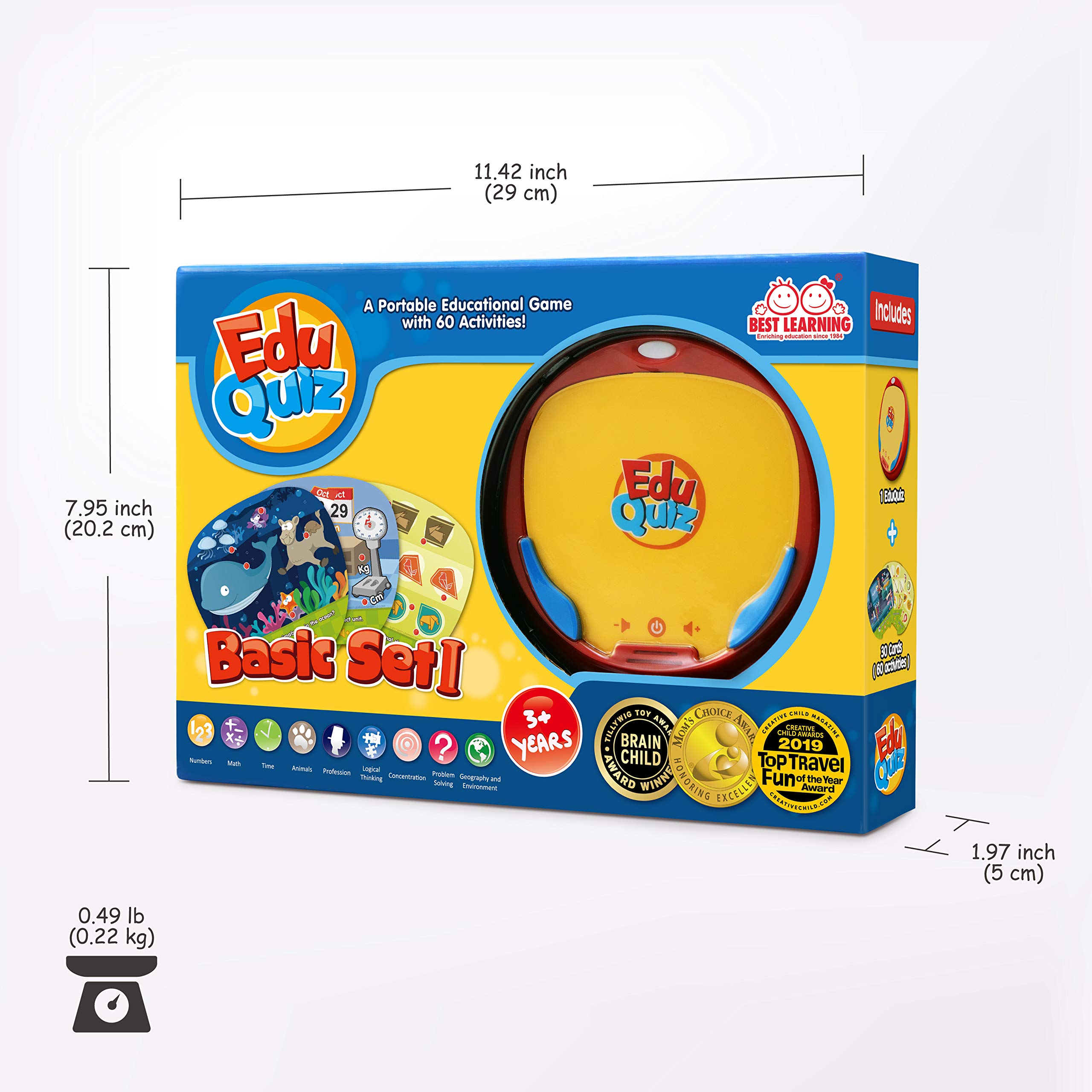 BEST LEARNING EduQuiz Basic Set I - Interactive Self Learning Educational Matching Toy for Kids Boys & Girls 3 4 5 6 Years Old