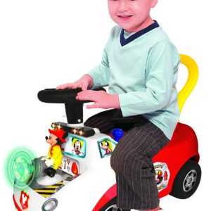 Kiddieland Disney Mickey Activity Fire Truck Ride-On, 12 months to 36 months, Large