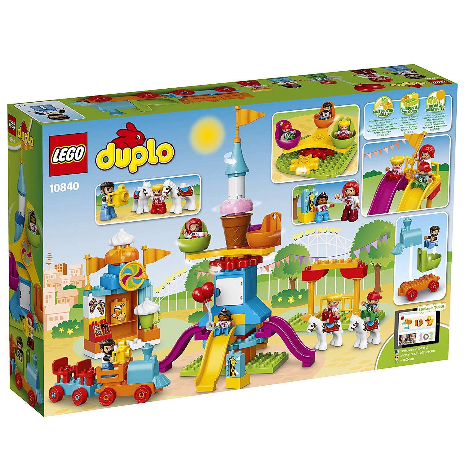 LEGO DUPLO Town Big Fair 10840 Role Play and Learning Building Blocks Set for Toddlers Including a Ferris Wheel, Carousel, and Amusement Park (106 pieces)