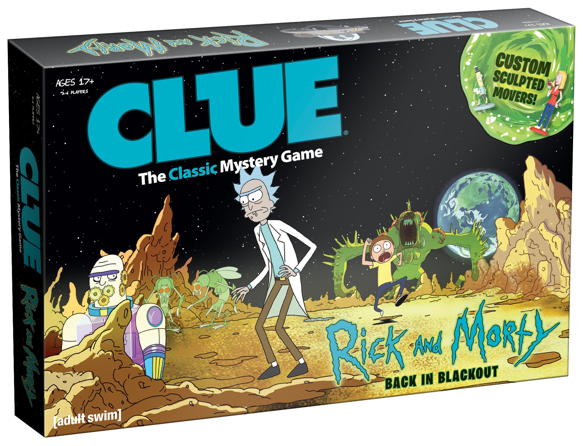 USAopoly CLUE: Rick and Morty | Featuring Characters from The Adult Swim TV Show Rick & Morty | Collectible Clue Board Game | Perfect for Rick & Morty Fans