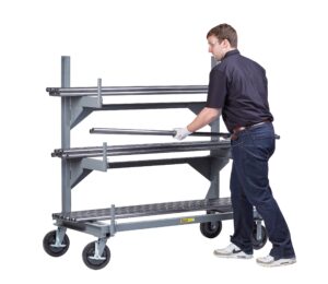 little giant cbr-2448-8phbk welded cantilever rack, mobile version, 24"w x 48"l, 61" height, 24" width, 4000 pounds load capacity, gray