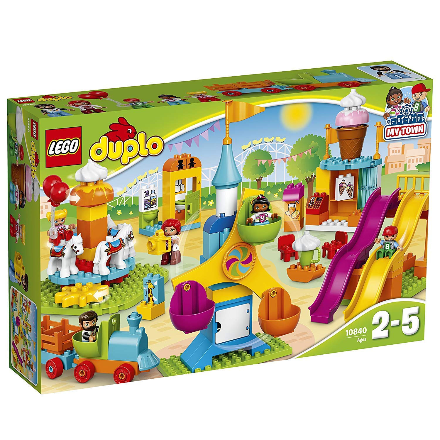 LEGO DUPLO Town Big Fair 10840 Role Play and Learning Building Blocks Set for Toddlers Including a Ferris Wheel, Carousel, and Amusement Park (106 pieces)