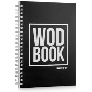 wodbook workout journal for athletes - wod logbook - exercise planner - cross training tracking diary – wod book | track 200 wods + 130 benchmarks + personal records | 140 pages | wire-bound