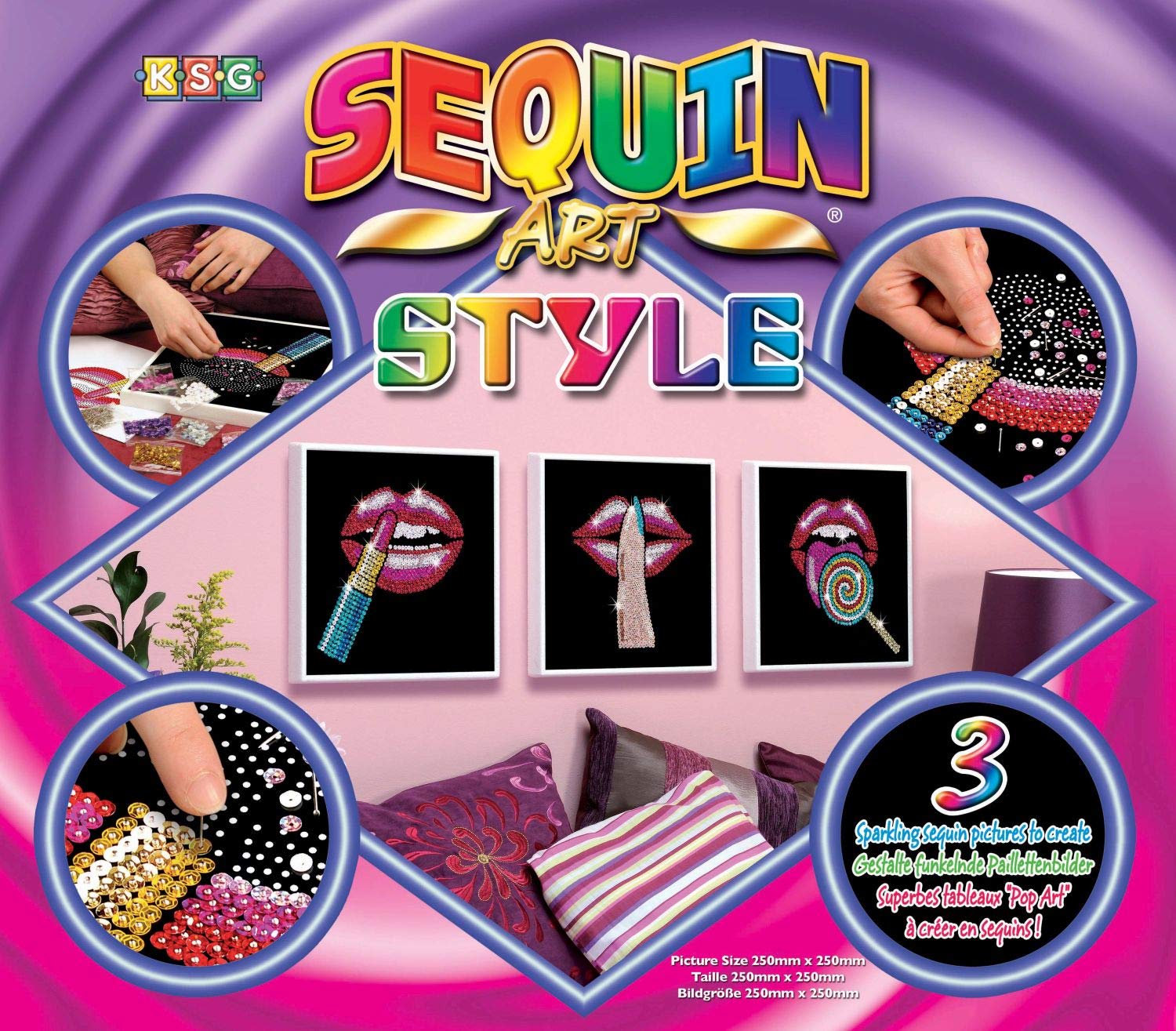 Sequin Art Style Pop Art 3 Arts & Crafts Kits