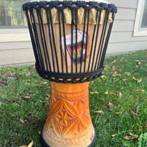 New Djembe Master Mali Style carv, 24" tall, 12" head