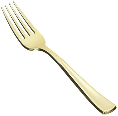 Elegant Premium Gold Forks (Pack of 32) | Heavy-Duty & Disposable for Weddings, Parties & Special Occasions