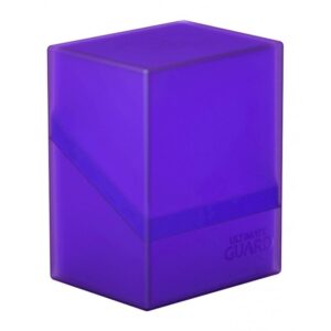 ultimate guard boulder 80+, deck case for 80 double-sleeved tcg cards, amethyst, secure & durable storage for trading card games, soft-touch finish