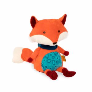 b. toys- happy yappies – pipsqueak the fox – talking teddy toy repeats what you say - stuffed fox plush toy – sensory toys for babies 10 months +