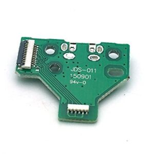 Ambertown 12 Pin USB Charging Port Socket Board with Flex Ribbon Cable for Sony PS4 Controller