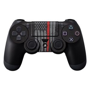 mightyskins skin compatible with sony ps4 controller - thin red line | protective, durable, and unique vinyl decal wrap cover | easy to apply, remove, and change styles | made in the usa