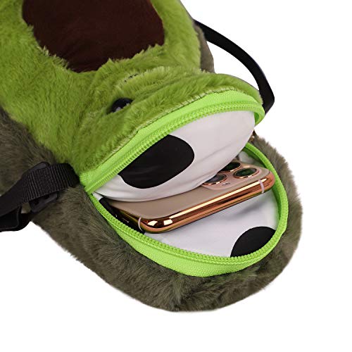 Funny Plush Bag Avocado Crossbody Purse Cute Cartoon Shoulder Bag for Kids Girls Women Smartphone Wallet Cotton Cross Body Bag Purse for Keys, Coins, Passport, Cell Phone, Candy and Small Items