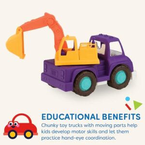 Battat- Wonder Wheels- Toy Excavator Truck – Digger Truck With Moveable Arm, Bucket, Cab – Construction Toy For Toddlers- Recyclable – 1 year +