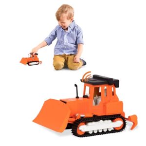 driven by battat – toy bulldozer for kids – 1:24 scale – toy construction vehicle – realistic sounds – movable parts – gift toy car for 3 years +