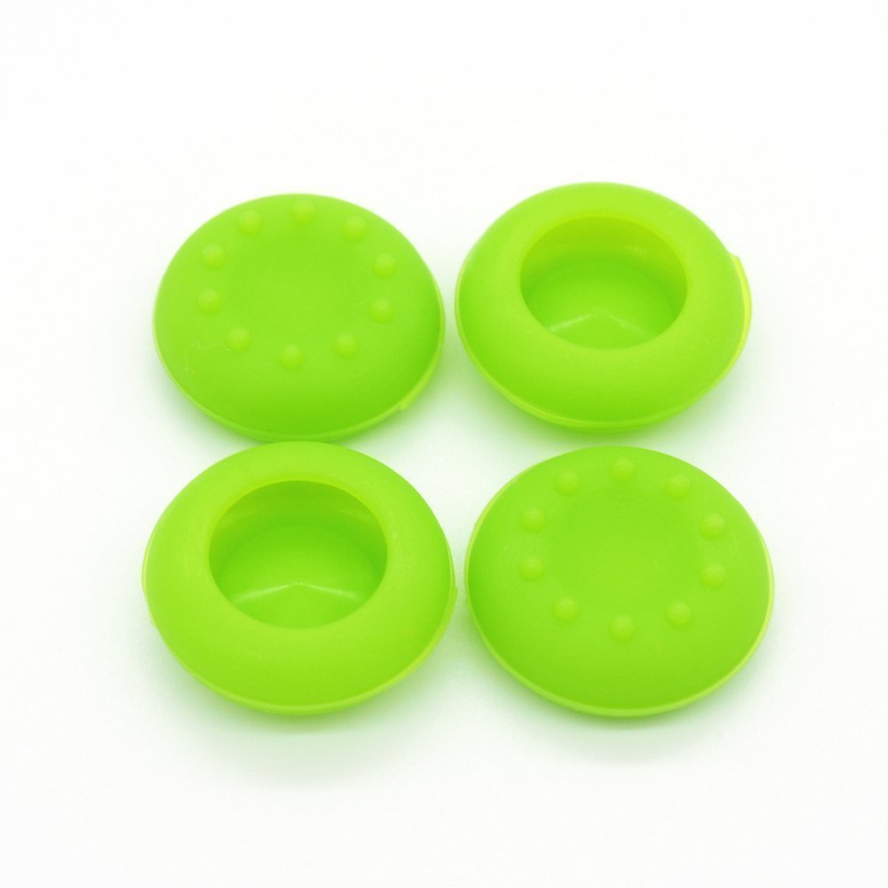 Analog Silicone Thumb Stick Grip Joystick Caps Cover for PS4 PS3 Xbox 360 Xbox One Game Controllers (4 x Green)