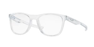 oakley ox8130 trillbe x round prescription eyeglass frames, polished clear/demo lens, 52 mm