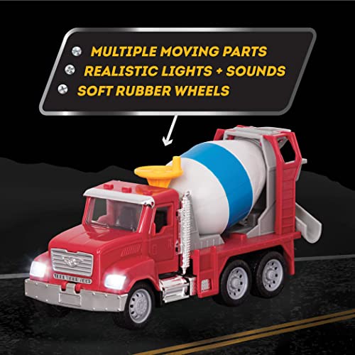 Driven by Battat – Toy Cement Truck For Kids – Construction Vehicle Toy – Lights & Sounds – Movable Parts – 3 Years + – Micro Cement Truck