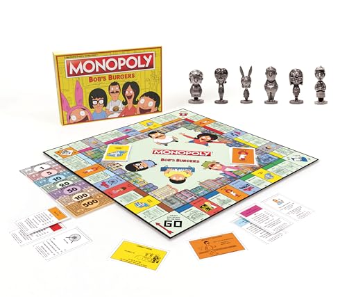 Monopoly Bobs Burgers Board Game | Themed Bob Burgers TV Show Monopoly Game | Officially Licensed Bob's Burgers Game