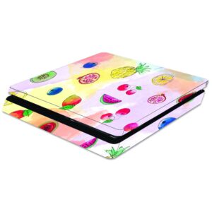 mightyskins skin compatible with sony ps4 slim console - fruit water | protective, durable, and unique vinyl decal wrap cover | easy to apply, remove, and change styles | made in the usa