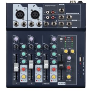 weymic professional mixer | 4-channel 2-bus mixer/w usb audio interface for recording dj stage karaoke music application