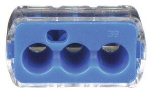 ideal industries inc. 30-1039 model 39 blue 3 port in-sure push-in wire connector (50 box)