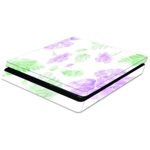 mightyskins skin compatible with sony ps4 slim console - water color flowers | protective, durable, and unique vinyl decal wrap cover | easy to apply, remove, and change styles | made in the usa