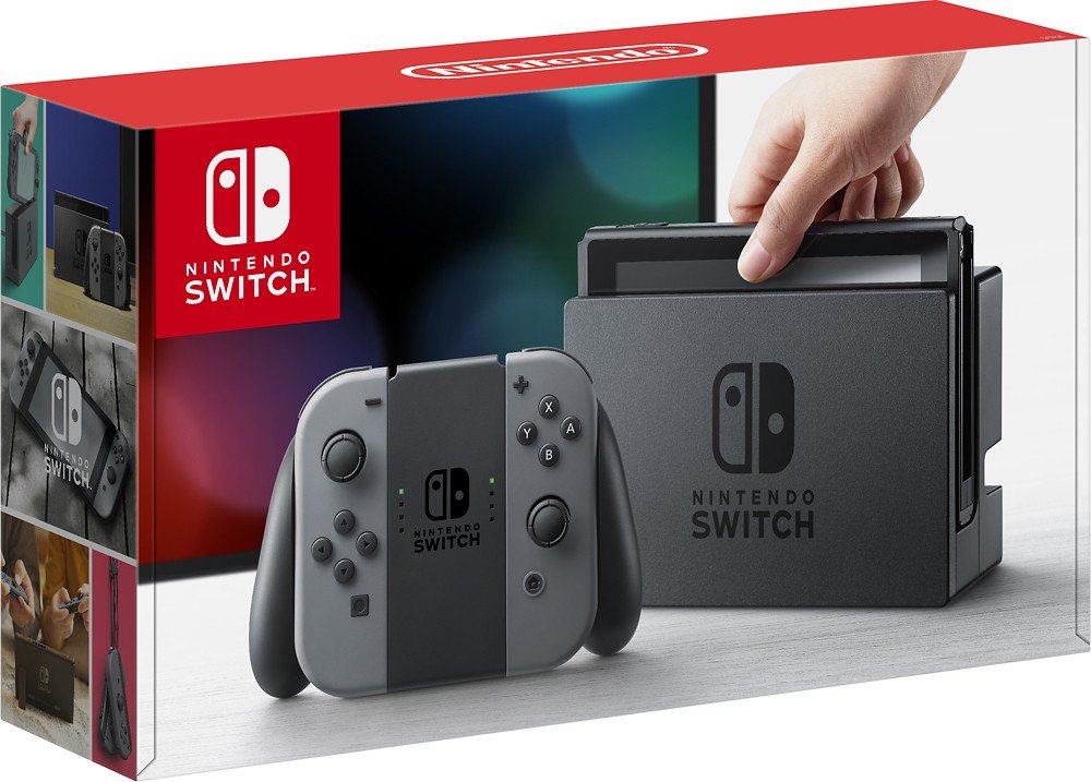 Nintendo Swtich 4 items Bundle:Nintendo Switch 32GB Console Gray Joy-con,64GB Micro SD Memory Card and an Extra Pair of Nintendo Joy-Con (L/R) Wireless Controllers Neon Blue,The Legend of Zelda