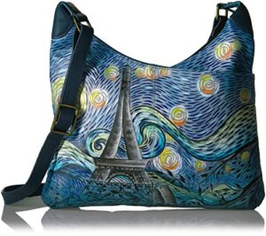 anna by anuschka v top multi-compartment crossbody, love in paris