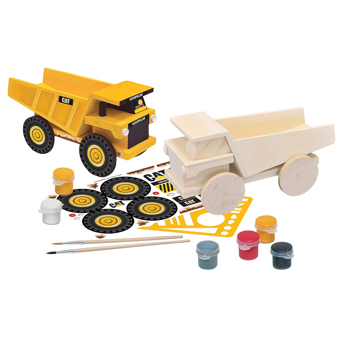 Works of Ahhh... Craft Set - Caterpillar Dump Truck Wood Paint Kit