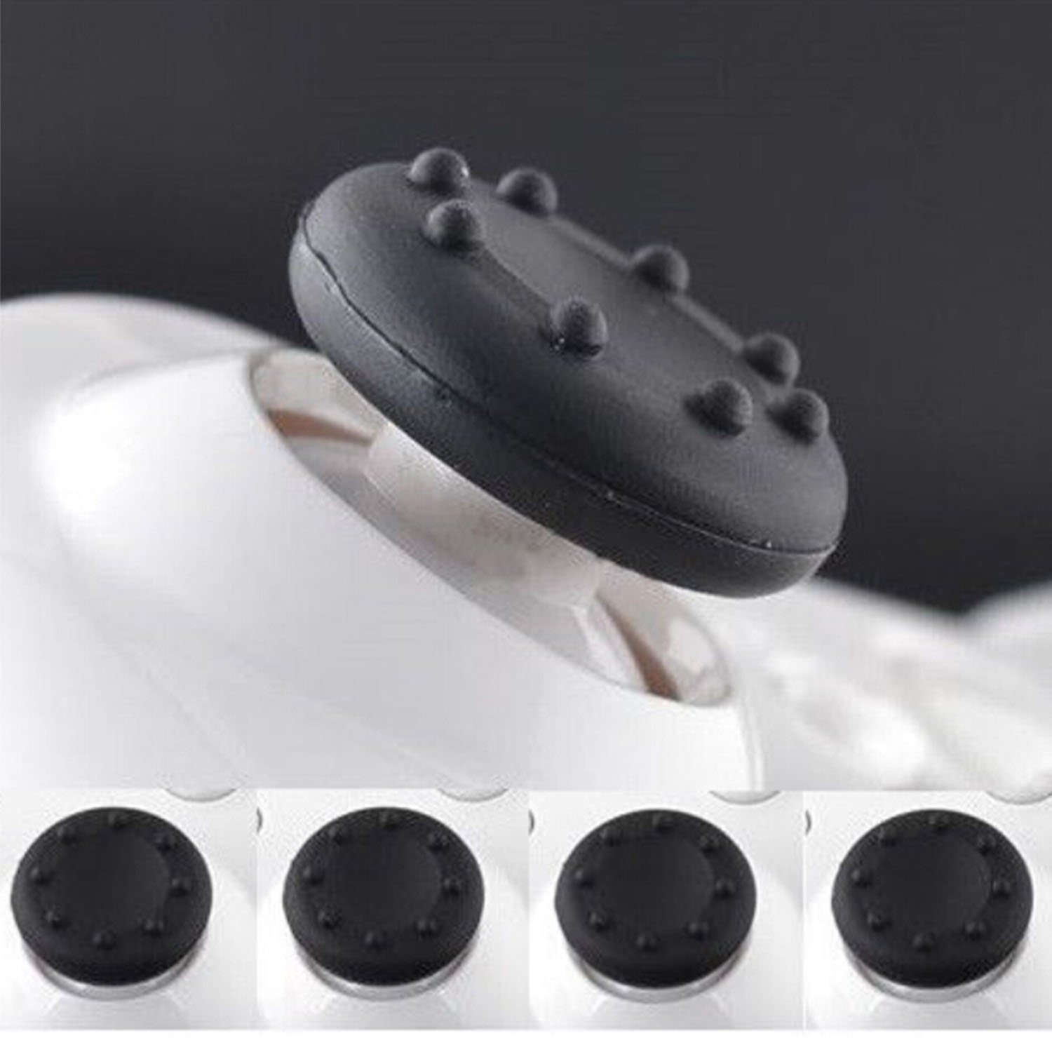 Analog Silicone Thumb Stick Grip Joystick Caps Cover for PS4 PS3 Xbox 360 Xbox One Game Controllers (4 x Black)