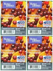 better homes and gardens cranberry mandarin splash scented wax cubes - 4-pack