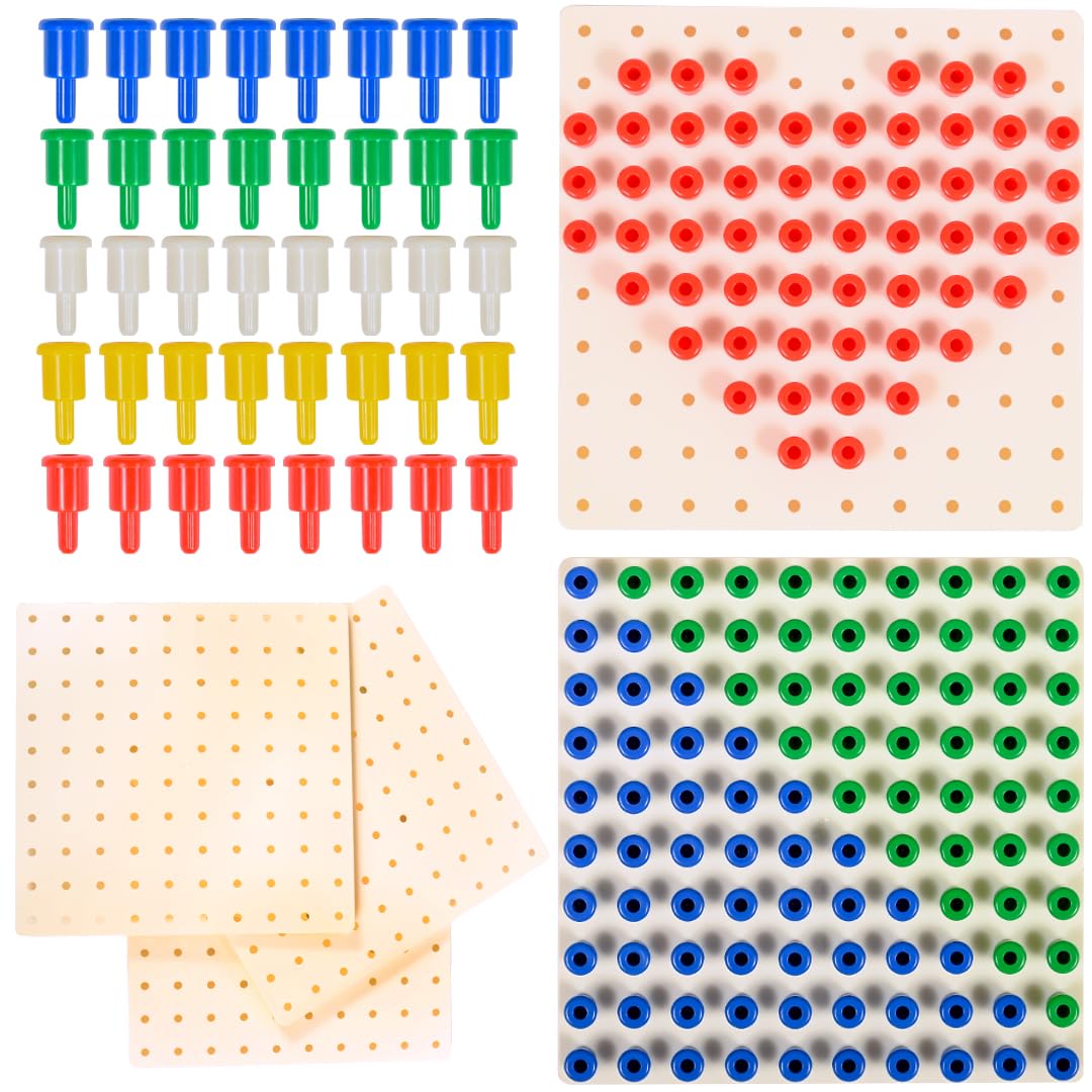 edxeducation Pegs and Peg Board Set - 1,000 Pegs + 5 Boards - Classroom, Occupational Therapy Resource - Fine Motor Skills Toy for Kids