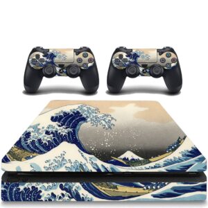 the great wave off kanagawa decal skins for ps4 slim cover vwaq-psgc8