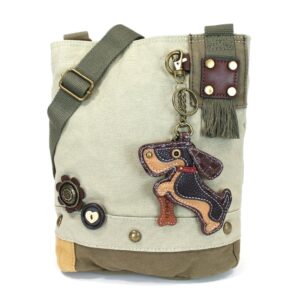 chala patch crossbody bag weiner dog dachshund multi-color (sand)