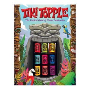 gamewright tiki topple - the tactical board game of totem domination board game multi-colored, 5" for ages 120 months to 180 months