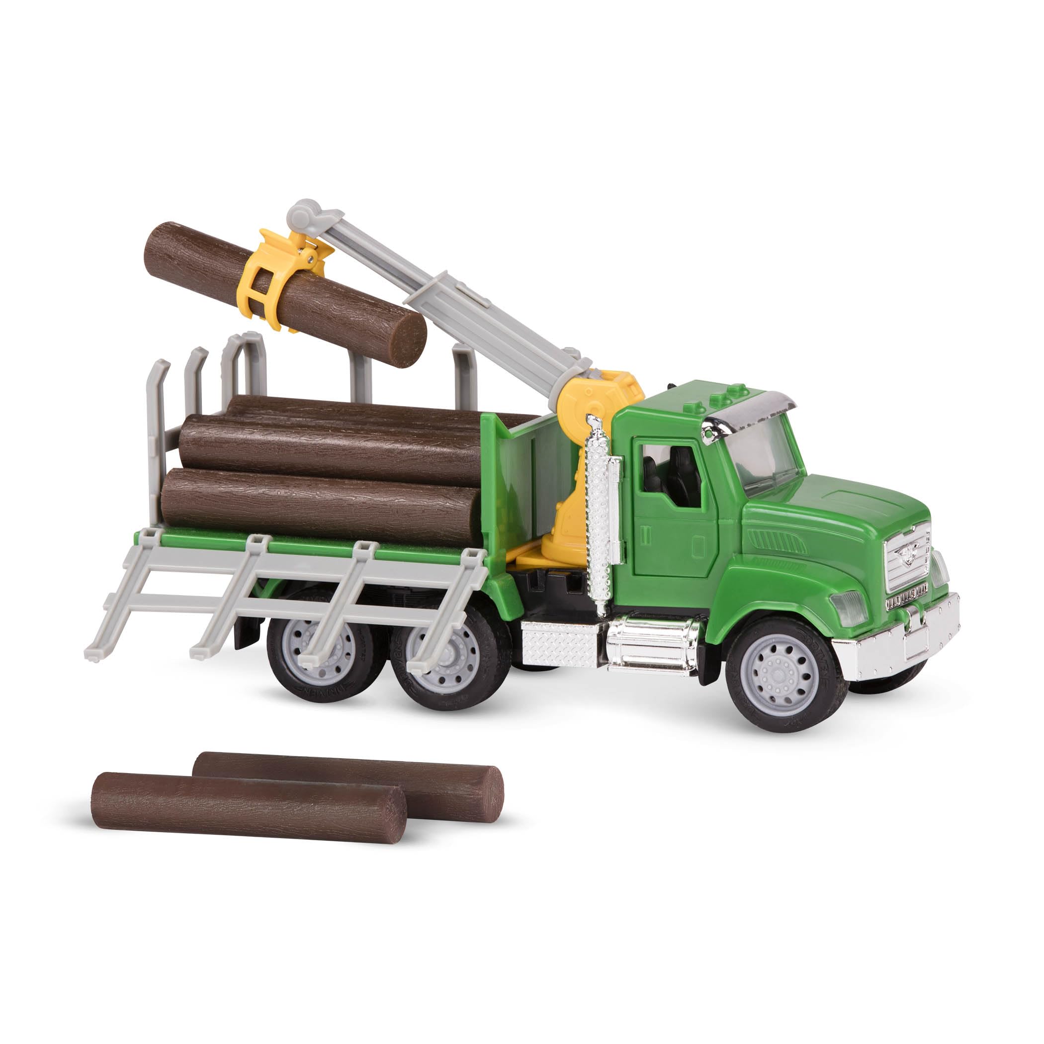 Driven by Battat – Toy Logging Truck For Kids – Contruction Vehicle Toy – Lights & Sounds – Movable Parts – 3 Years + – Micro Logging Truck