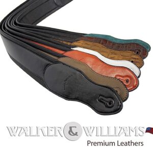 Walker & Williams SF-03 White & Black Textured Snake Pattern Guitar Strap with Snakehead